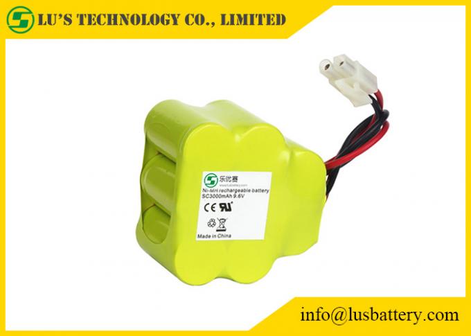 9.6 Volt Rechargeable Battery Pack 3000 Mah NIMH Battery Customized Color