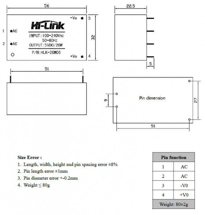 220v 12v Hilink 12v 20w 1666mA Ac Dc Converter module HLK20M12