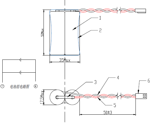 ER17505 3.6V Lithium Thionyl Chloride Battery 6800mah Size A Lithium ...