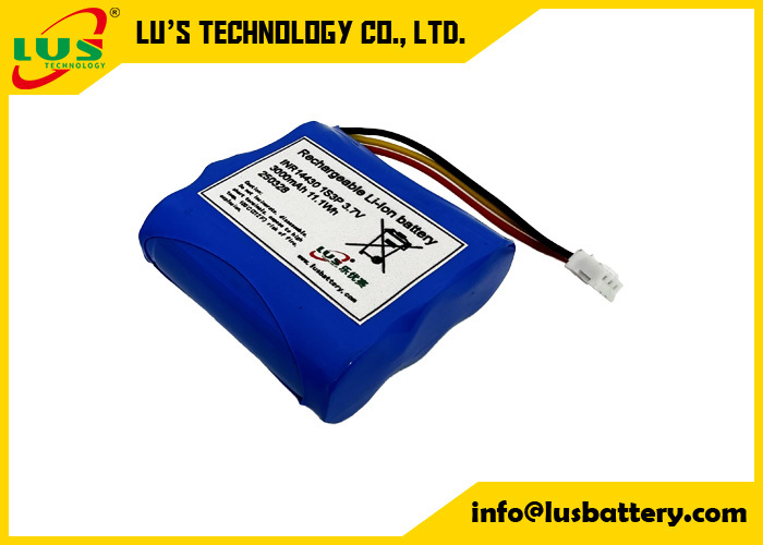 3.7V 3000mah rechargeable battery 14430 1S3P lithium ion battery pack 3 ...