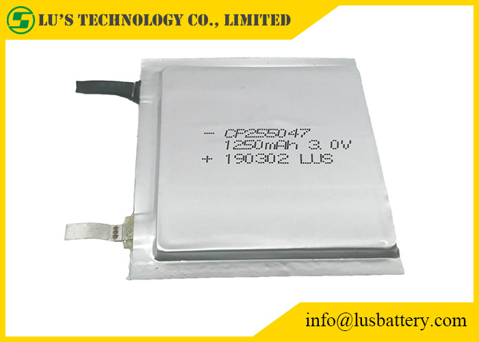 Lithium Battery CP255047 Disposable Thin Cell 3.0v 1250mAh lithium ion ...